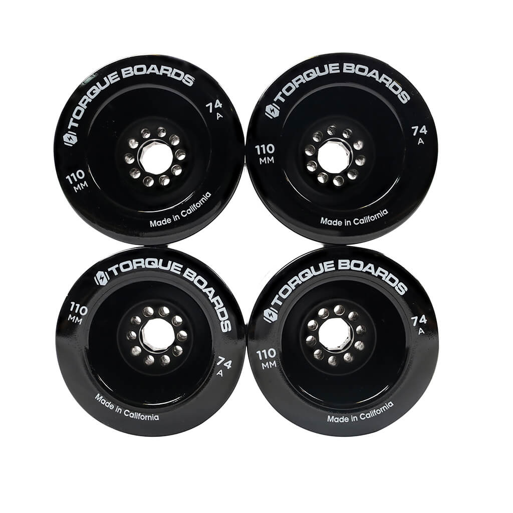 110MM TORQUE Wheels Black 74A – DIY Electric Skateboard